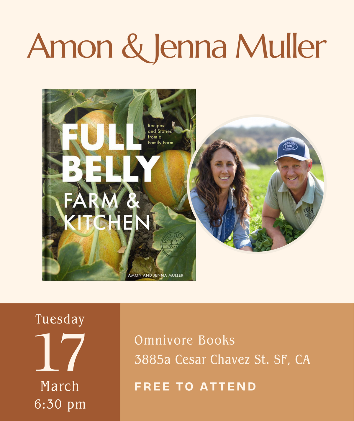 Amon & Jenna Muller Author Talk • Full Belly: Recipes and Stories from ...