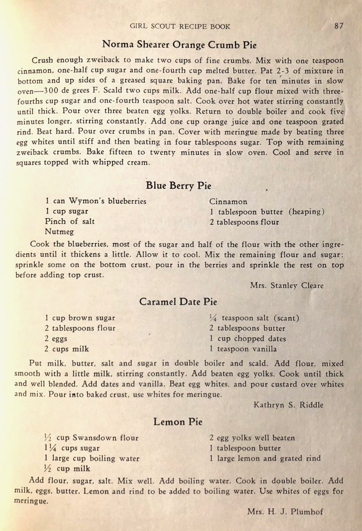 (Outdoors) Pocatello Council of Girl Scouts. Girl Scout Recipe Book ...
