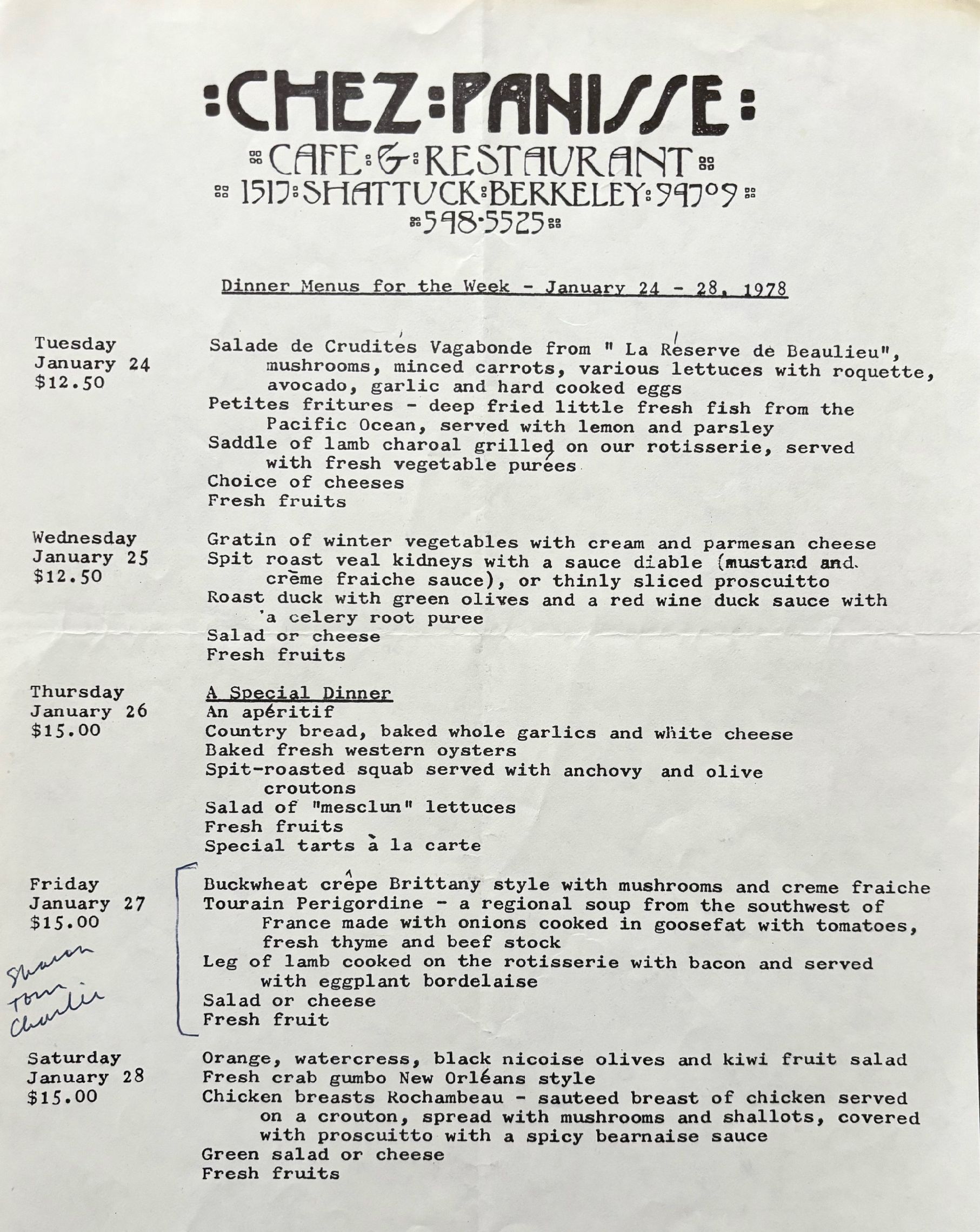 Menus | Omnivore Books on Food