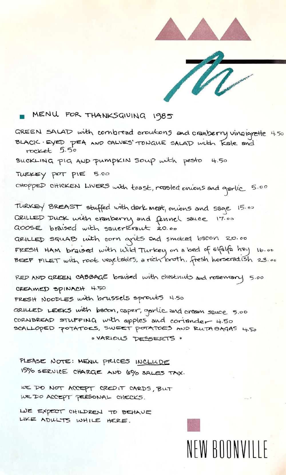 Menus | Omnivore Books on Food